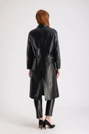 FURNIQ UK Pimlico Leather Trench Coat