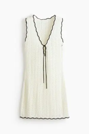 H&m Pointelle-knit Beach Dress - White