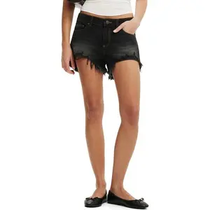 COTTON ON Saturday Low Rise Denim Cutoff Shorts - Drift Black