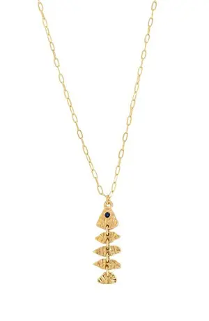 MARLYN SCHIFF Sardine Pendant Necklace - Gold Plated