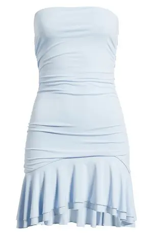 Bp. Strapless Drop Waist Flounce Minidress - Blue Bird