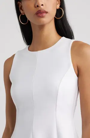 OPEN EDIT Crewneck Flared Tank - White