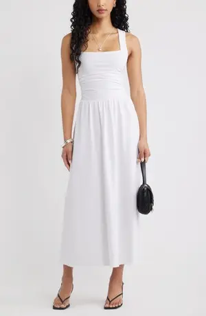 OPEN EDIT Square Neck Maxi Dress - White