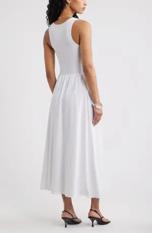OPEN EDIT Square Neck Maxi Dress - White