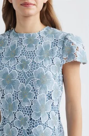 ZOE AND CLAIRE Floral Lace Cap Sleeve Dress