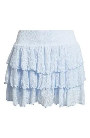 Bp. Lace Tiered Mini Skort - Blue Bird
