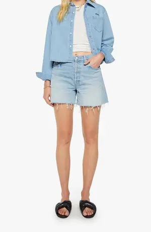 MOTHER The Extra Mile Cutoff Denim Shorts