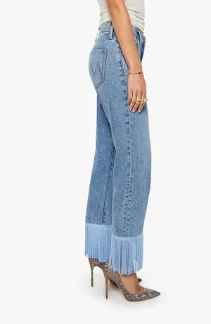 MOTHER The Relish Fringe Ankle Jeans