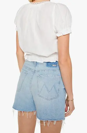MOTHER The Love Letter Cotton Drawstring Waist Shirt