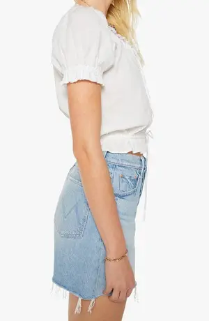 MOTHER The Love Letter Cotton Drawstring Waist Shirt
