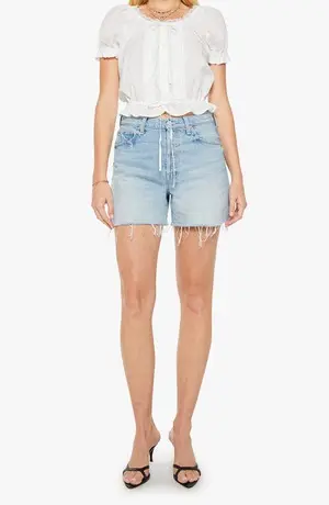 MOTHER The Love Letter Cotton Drawstring Waist Shirt