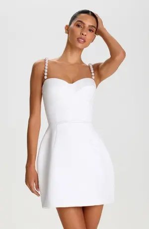 NADINE MERABI Sia Crepe Tulip Cocktail Mini Dress
