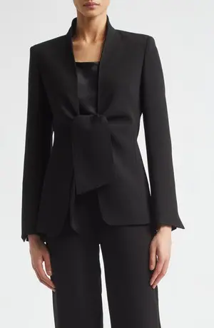 Max Mara Palo Tie Front Blazer - Black