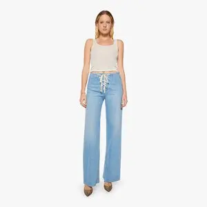 MOTHER Snacks! The Laced Up Smoothie Jeans - Light Blue
