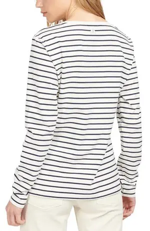 Barbour Stripe Logo Stretch Cotton Top