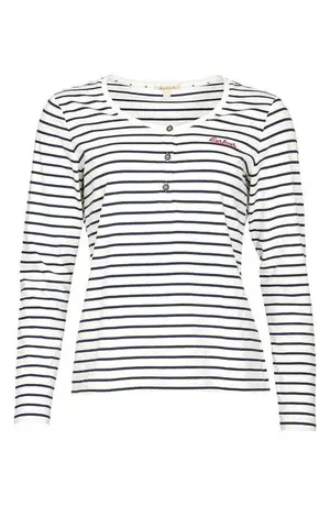 Barbour Stripe Logo Stretch Cotton Top