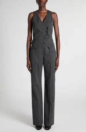 Alexander McQueen Lace-up Wool Blend Slub Vest