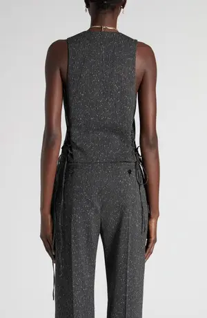 Alexander McQueen Lace-up Wool Blend Slub Vest