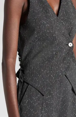 Alexander McQueen Lace-up Wool Blend Slub Vest