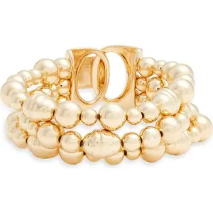 Nordstrom Triple Strand Beaded Bracelet - Gold