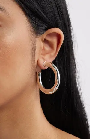 Nordstrom Hammered Hoop Earrings - Silver