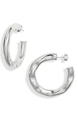 Nordstrom Hammered Hoop Earrings - Silver