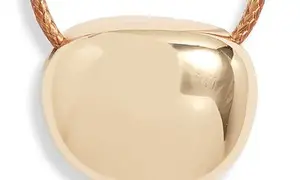 Nordstrom Polished Orb Cord Necklace - Brown- Gold