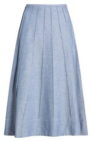 Halogen Pintuck Panel Midi Skirt