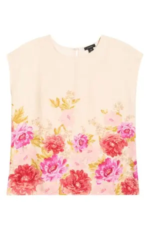Halogen Floral Print Relaxed Fit Top