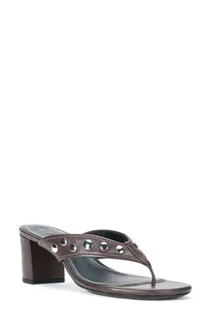 Staud Nova Studded Thong Block Heel Sandal