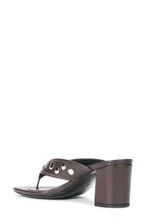Staud Nova Studded Thong Block Heel Sandal
