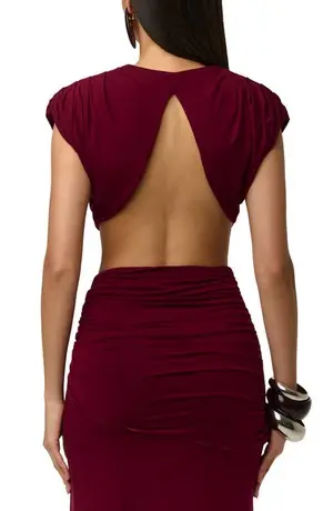 Naked Wardrobe Smooth Draped Crop Top