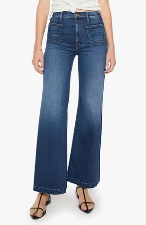 MOTHER The Hustler Roller Sneak High Waist Wide Leg Jeans - Taking Chances