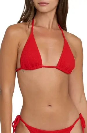 BILLABONG Rising Tide Remi Triangle Bikini Top - Fiesta Red