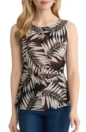 Jones New York Side Pleat Scoop Neck Tank
