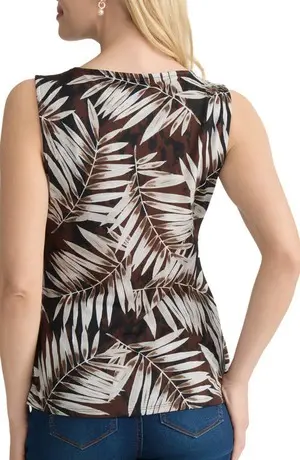 Jones New York Side Pleat Scoop Neck Tank