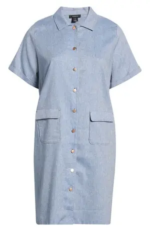 Halogen Button-up Pocket Shirtdress
