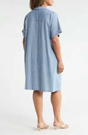 Halogen Button-up Pocket Shirtdress