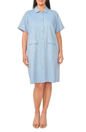 Halogen Button-up Pocket Shirtdress