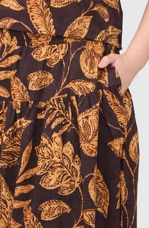 Halogen Tiered Floral Cotton Maxi Skirt