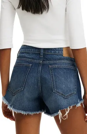 COTTON ON Saturday Low Rise Denim Cutoff Shorts - Harbour Blue