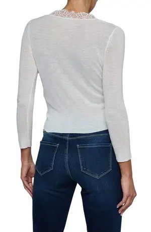 L'Agence Eluna Lace Detail Cardigan