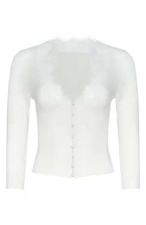 L'Agence Eluna Lace Detail Cardigan
