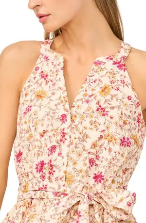 Halogen Floral Belted Tiered Maxi Dress