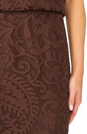 Halogen Lace Pull-on Midi Skirt - Chicory Coffee