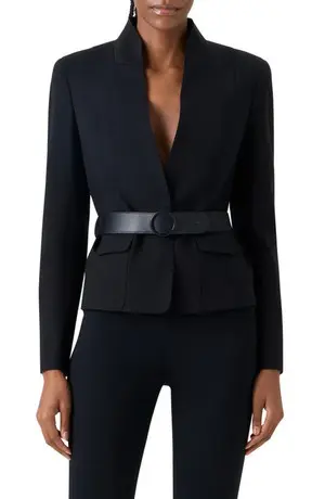 Akris Fitted Signature Jersey Blazer - Black