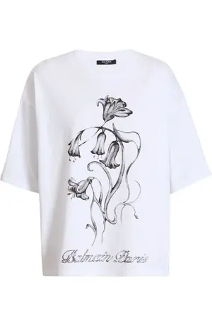 Balmain Printed Flower T-shirt