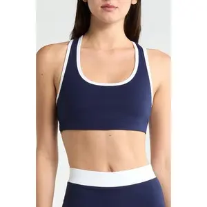 Year Of Ours Sport Court Racerback Sports Bra - Navy/white