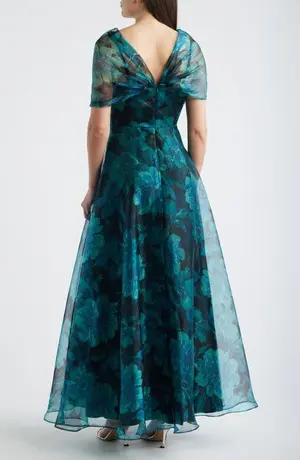 Eliza J Floral Shoulder Overlay Ballgown