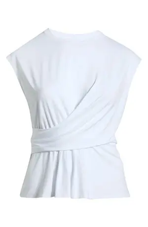 Nordstrom Cap Sleeve Drape Front Top - White